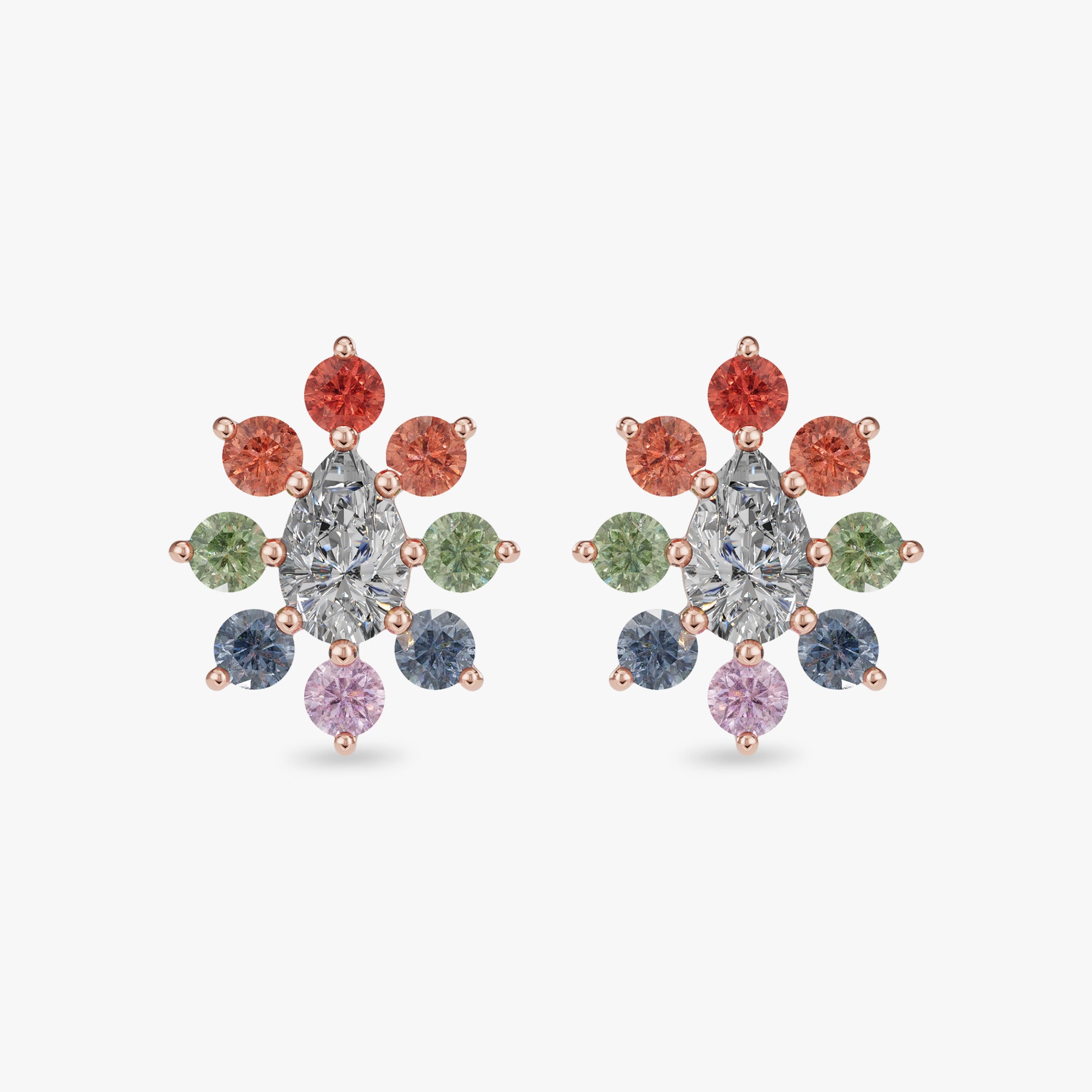 Solara Mystic Diamond Flower Studs