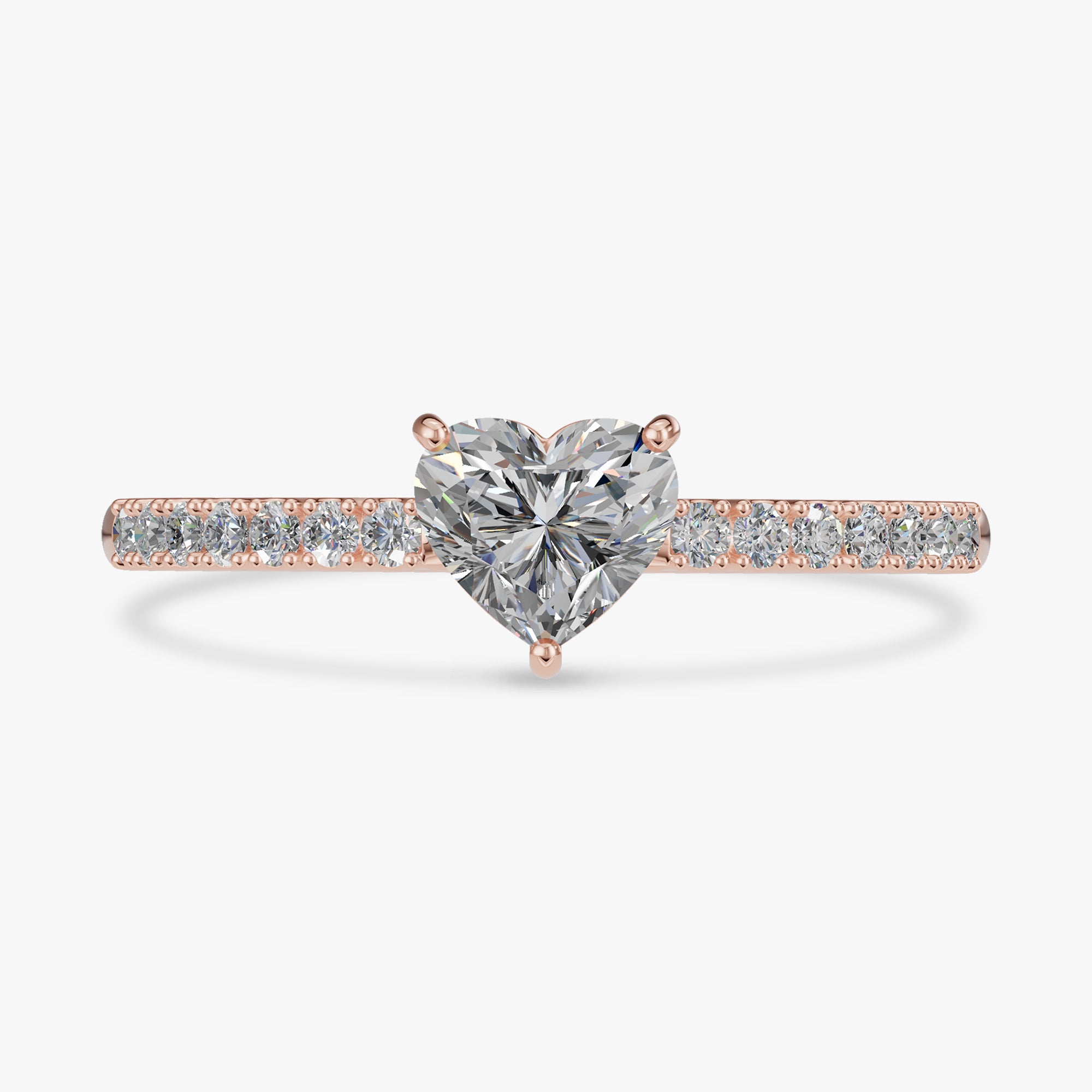 Women's Unique Heart Diamond Ring Design